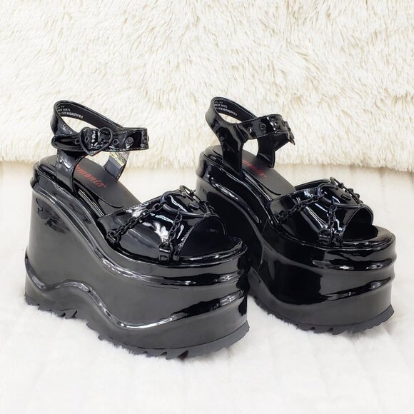 Demonia | Shoes | Demonia Wave Goth Punk Platform 6 Wedge Sandals Shoes ...